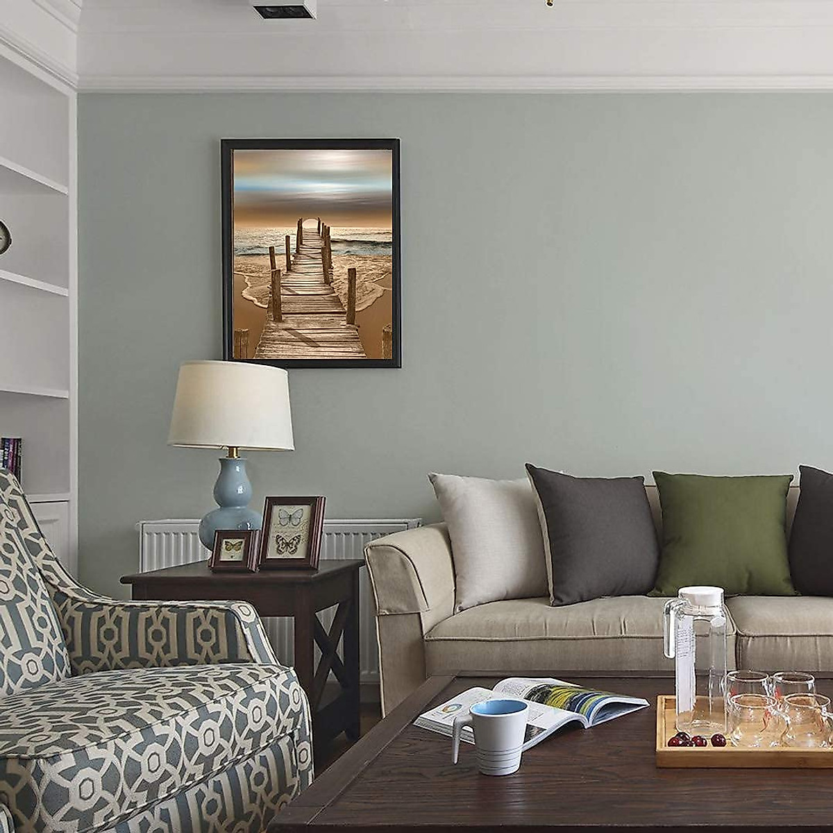 Karyees Beach Sunset Paint by Numbers Kits Beach Sunset DIY Painting by Numbers Beach Sunset DIY Canvas Painting by Numbers Acrylic Painting Home Wall Decor Paint by Number Kits Seaside16x20Inch