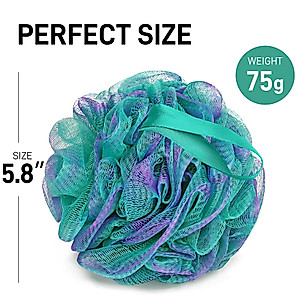 Shower Loofah Bath Sponge 75g - 4 Pack Large Soft Nylon Mesh Puff for Men, Loofah Shower Exfoliating Scrubber Pouf, Full Cleanse, Beauty Bathing Accessories-1