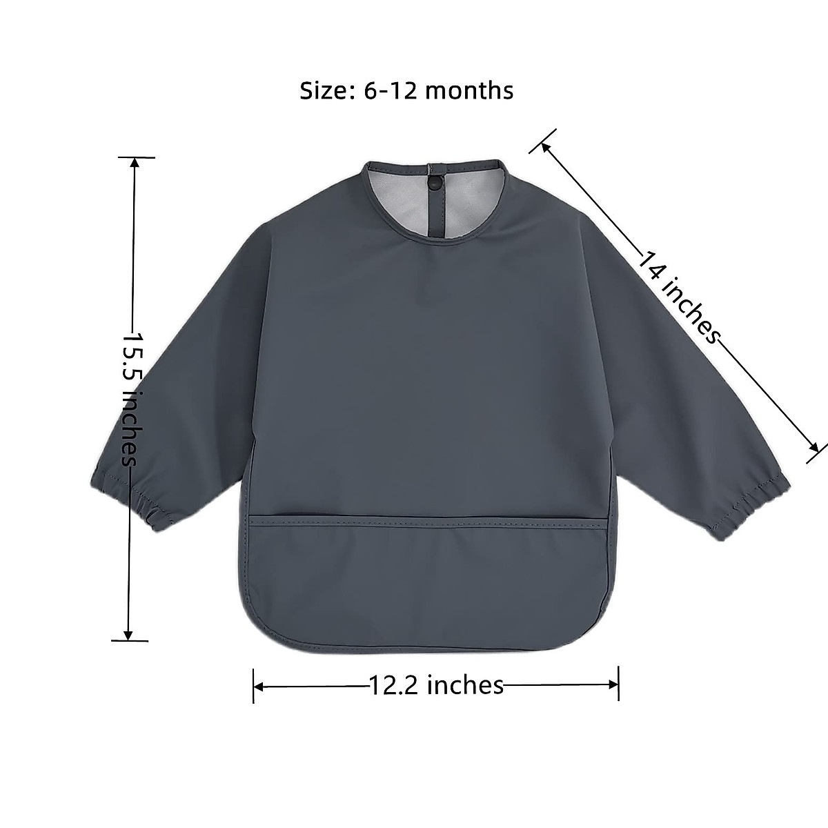 NEHET Waterproof Baby Bibs,Infant Toddler Long Sleeve Feeding Bib With Food Catcher Super Soft Wipe Clean