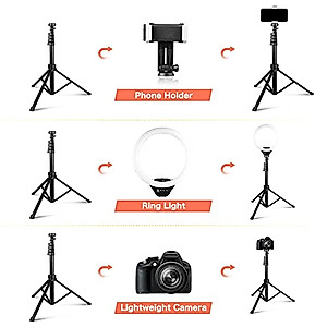 Aureday 12” LED Ring Light with Stand and Phone Holder, Video Light 3000K-6000K Dimmable Selfie Ringlight for YouTube Video/Live Stream/Makeup