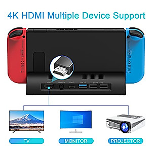 KEKUCULL TV Docking Station for Switch,Portable Switch OLED Dock,Switch Docking Station with 4K/1080P HDMI Adapter and USB 3.0 Port,Replacement for Official Switch Dock