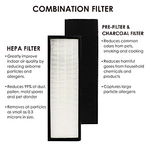 HEPA Air Purifier Replacement Filter B,replacement Filter B for AC4900, AC4825, AC4850PT, CDAP4500, AC4300, and More,1+1