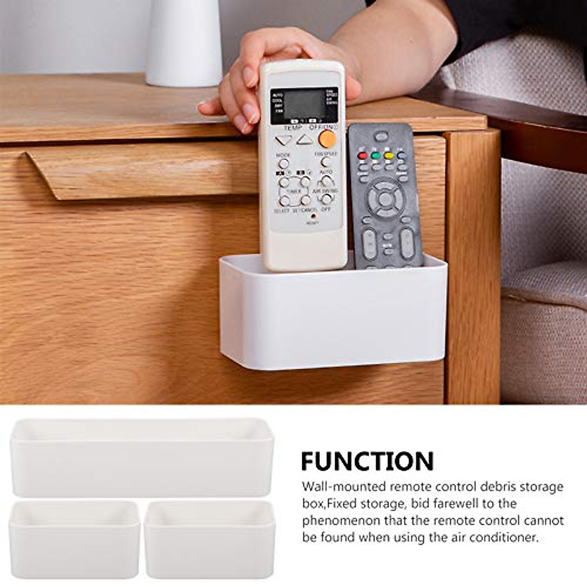 3Pcs Wall Mounted Remote Control Holder Floating Organizer Stick On Wall Shelf Non-Drilling Bathroom Storage Brackets Ledge Shelf