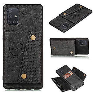 Compatible with Realme 7 Pro Cover Case,Compatible with Realme 7 Pro RMX2170 PU Leather Stand Phone Case Cover Black
