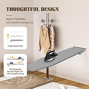 Wall-Mounted Ironing Board, Foldable Ironing Station, Sturdy Folding Board Compact Ironing Board Space Save for Home, Apartment, Small Space
