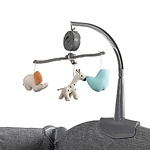 5 in 1 Baby Crib,Baby Bassinet, Bedside Cribs, Pack and Play with Bassinet and Changing Table, Portable Travel Baby Playpen with Bassinet Toys & Music Box,Mattress for Girl Boy Infant Newborn (Grey)