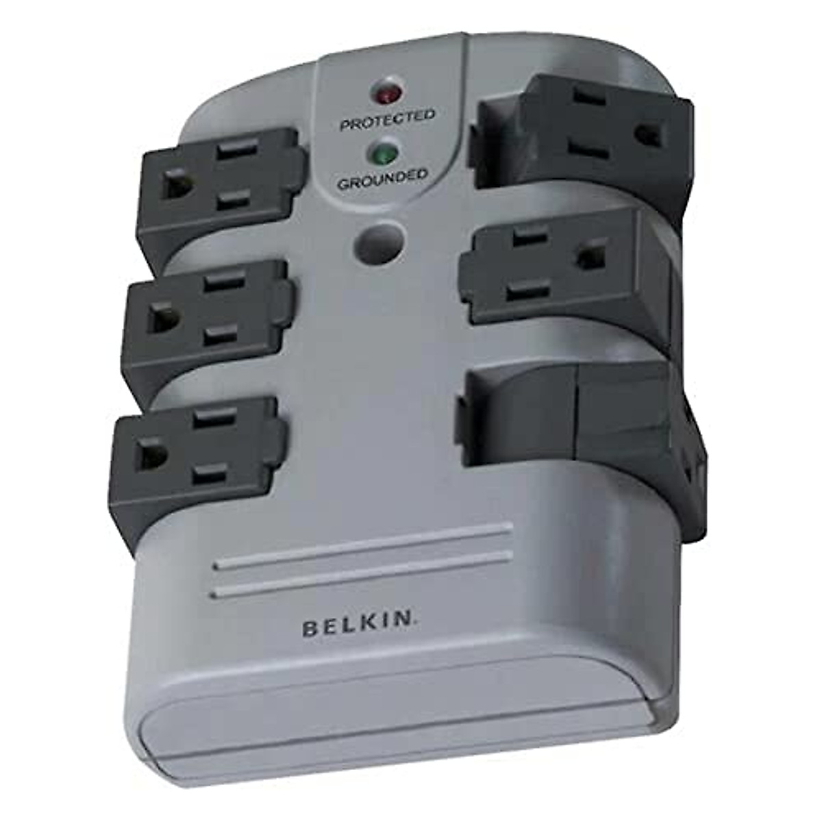 Belkin Pivot Plug Surge Protector, 6 AC Outlets, 1,080 J, Gray