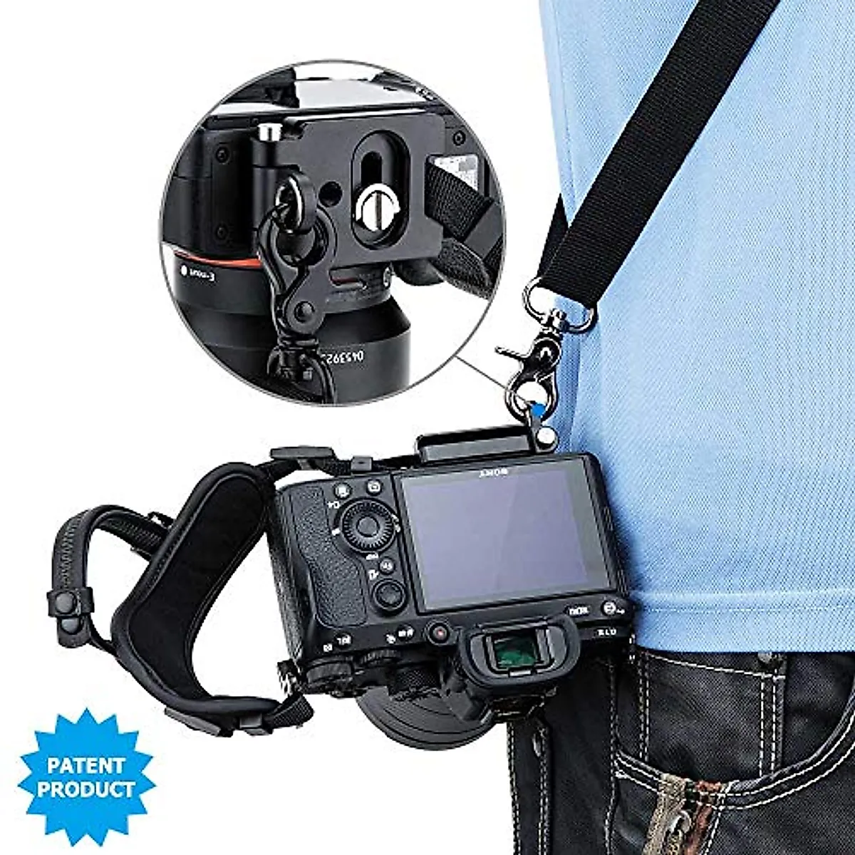 JJC Mirrorless Camera Hand Strap Grip for Sony A7R V IV III II A7IV A7S III II A7RIV A7RIII A7III A7RII A7II A1 A9 II A7C ZV-E10 A6600 A6500 A6400 A6300 A6100 A6000 RX1 RX1R RX1RII RX10 IV III II