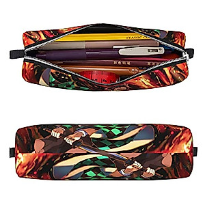 Anime Pencil Case Durable Pen Bag Pouch Organizer Portable Work Marker Case with Zipper for Teen Boys Girls