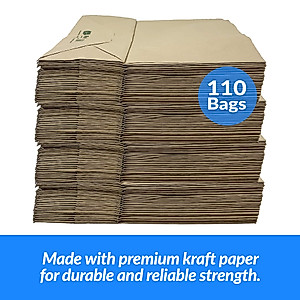 Reli. 110 Pack | 10"x5"x13" | Brown Paper Bags w/Handles | Ideal for Gift Bags, Shopping Bags, Retail/Merchandise Bags | Grocery Bags, To Go/Take Out Bags with Flat Handles