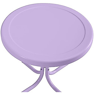 Crosley Furniture Tulip 3-Piece Outdoor Chair and Side Table Set, Vintage Retro Metal Patio Conversation Sets, Lavender Gloss
