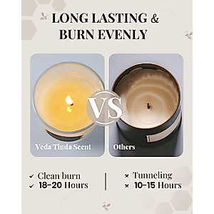 Beeswax Scented Candles Gift Set, Pumpkin Apple Cinnamon Cedar Candles Hypoallergenic Relaxing Aromatherapy Jar Candles for Home Scented, 80 Hours Burn Time, 4 Pack 2.6oz