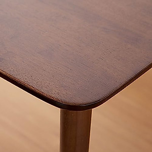 Livinia Aslan 59" Malaysian Oak Rectangular Wooden Dining Table/Large Solid Wood Kitchen Desk (Walnut)