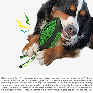 KAMHX Dog Teeth Clean Chewing Durable Football, for Small and Medium-Sized Dogs Missing Food, Human Dog Interaction, with Squeaky Durable Chewing Toys (Dark Green)