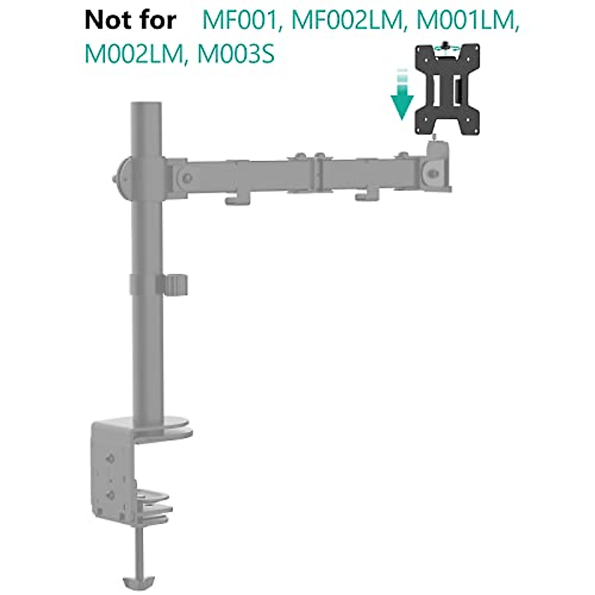 WALI VESA Mounting Plate 75 by 75 mm to 100 by 100 mm for WALI Monitor Mounting System (VESA-1), 1 Pack, Black
