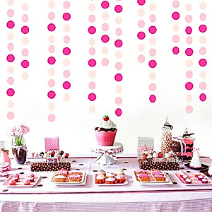 Hot-Pink Party-Decorations Paper-Garland Streamers Banner - 52Ft Girl Birthday flamingo Baby Shower Engagement Wedding Bachelorette Valentines Day Hanging Decor Ouruola