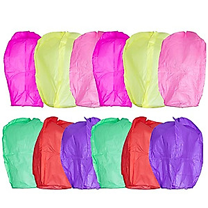 YARNOW 24pcs Floating Colored Memorial Blessing and to Multicolored Release Fashion Wedding Lanterns Lantern Traditional Party Celebration in Festival Garden Wishing Ornament New