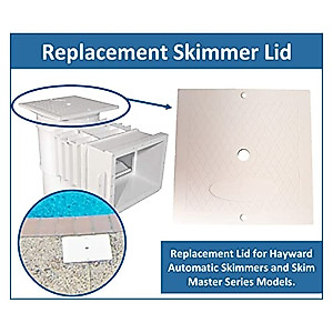 JSP Manufacturing 10 Inch Square Skimmer Deck Cover 10"x10" Lid Replacement for Hayward SPX1082E SP1082 (1, White)