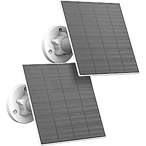 Solar Panel for Wireless Outdoor Security Camera, 5W Waterproof Solar Panels Compatible with Rechargeable Battery Security Camera, 9.8ft Charging Cable, Adjustable Wall Mount, Pack of 2