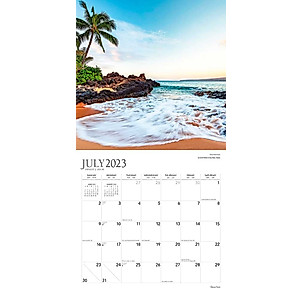 Beaches | 2024 12 x 24 Inch 18 Months Monthly Square Wall Calendar | Foil Stamped Cover | July 2023 - December 2024 | Plato | Travel Nature Tropical