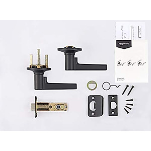 Amazon Basics Manchester Passage Door Lever, Matte Black