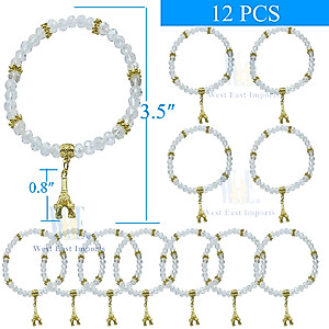12 Pcs Paris Eiffel Tower Themed Crystal Bracelet Party Favors - Quinceanera / Wedding / Birthday / Baby Shower / Bridal Shower
