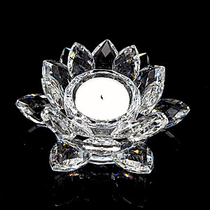DIDI GOAL Crystal Lotus Candle Holders Votive 4.75 Inches Activity Tealight Holders Pillar Holders for Home Decoration Party Wedding Decoration (1)