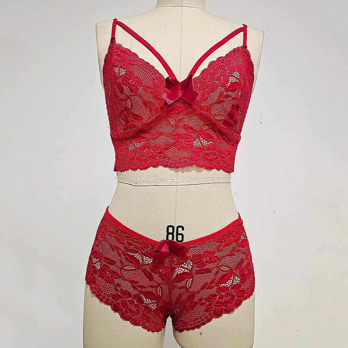 DASAYO Women Sexy Lingerie Lace Babydoll Peach Buttocks Lace Chemise High Waist Underwear Boudoir Outfits Silky Comfy Panties