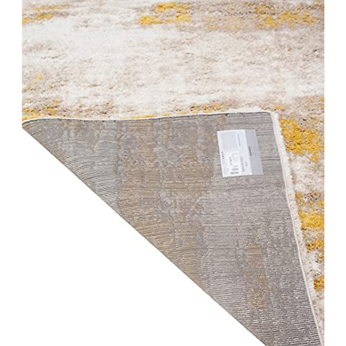 NOORI RUG - Premium & Luxury Imported - Lux Madison Machine Made High Pile Abstract - Rectangle - Gold - Beige - 5' x 8', Bedroom, Living Room