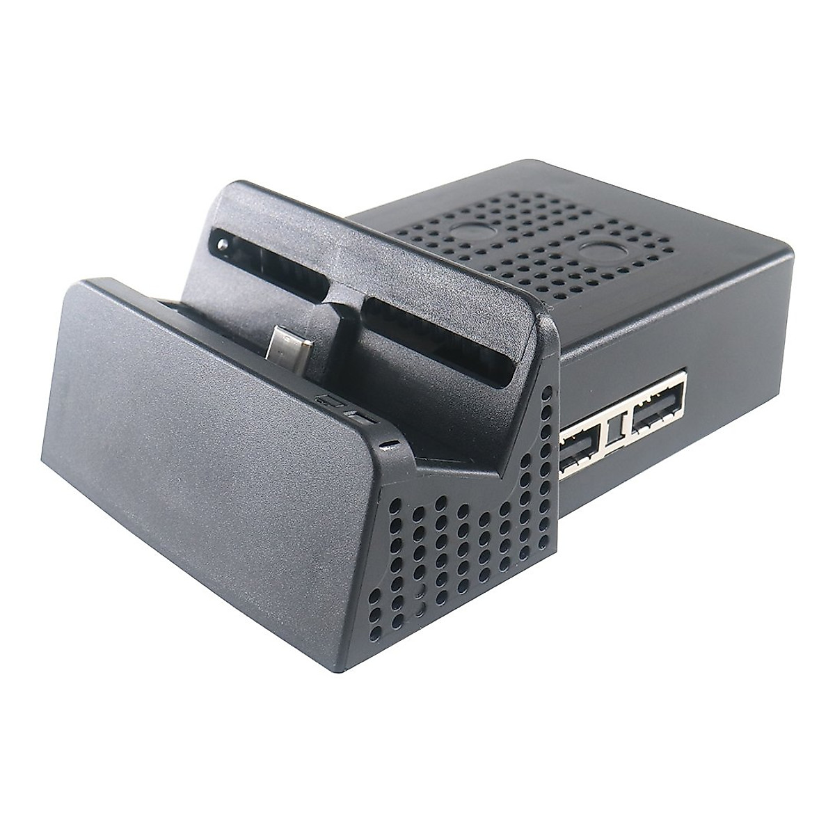 J&TOP Portable DIY Replacement Dock Mount Case for Nintendo Switch,Black(Only The Case)