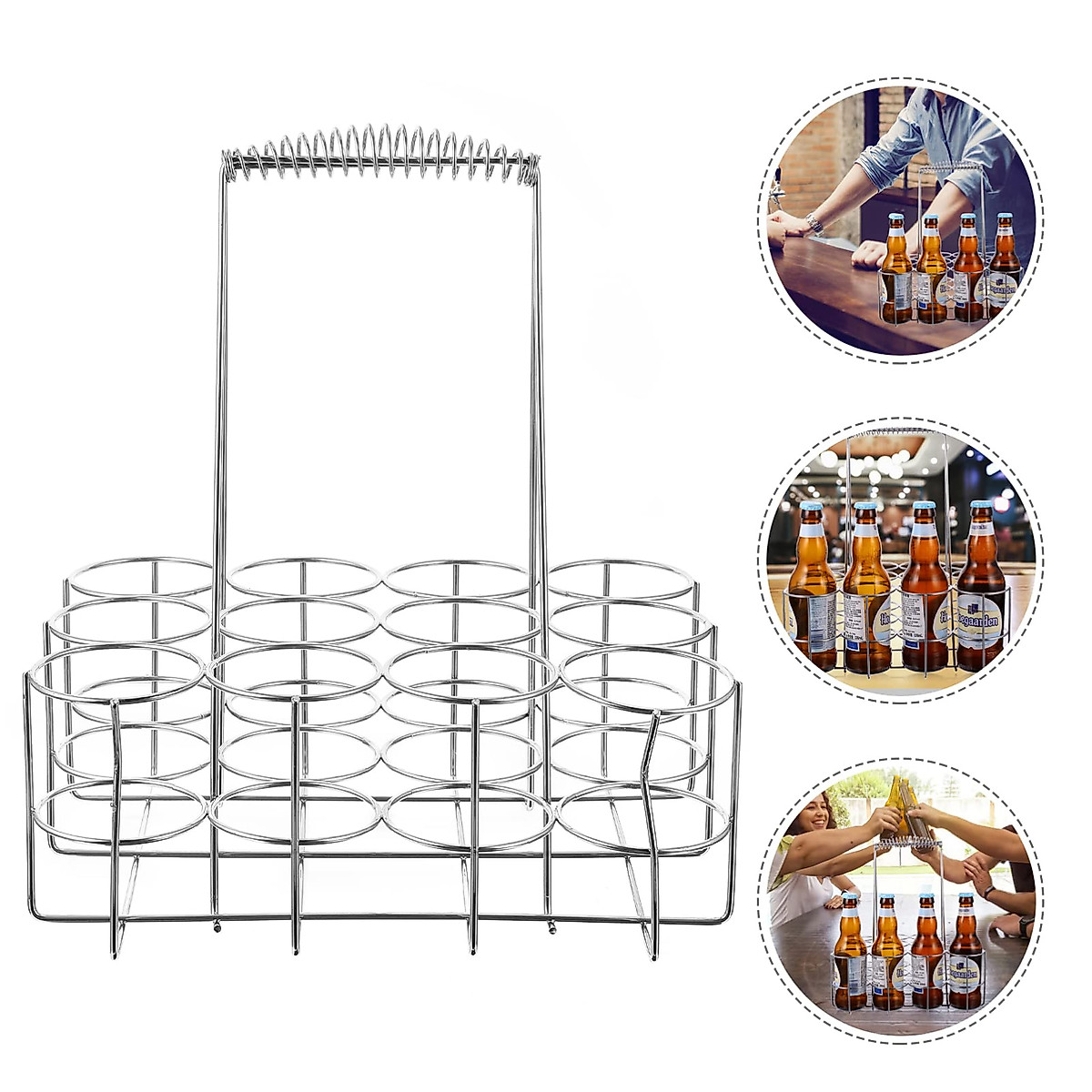 UPKOCH Wire Water Bottle Metal Wine Bottle Carrier Wire Bottle Carrier Wire Water Bottle Carrier Metal Wire Bottle Holder Metal Drink Carrier with Handle Metal Wine Rack Metal Wine