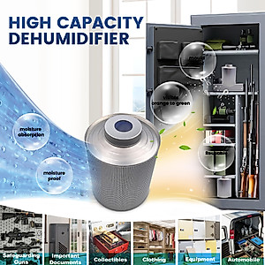 Wisesorb 800 Gram Gun Safe Dehumidifier, 1 Pack of 1.77 LBS Rechargeable Dehumidifier Blue to Pink Silica Gel Desiccant Moisture Absorbers, Dehumidifiers for Room, Bedroom, Safe, Closet, Bathroom, Car