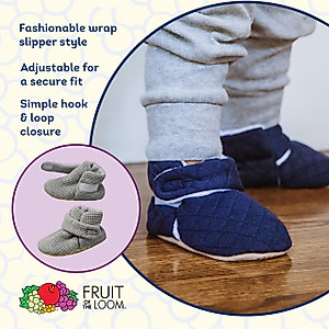 Fruit of the Loom Cozy Thermal Wrap Booties with Non-Skids for Baby Girls, Boys, Unisex - Pink (6-12 Months)