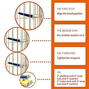 Bird Perches, 4 Pcs Wooden Bird Toys Luonfels, Colorful Bird Stand for Birds to Stand, Sleep and Chew by MoHern
