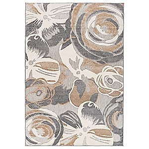 Rugshop Ravenna Modern Large Floral Flowers Indoor/Outdoor Area Rug 7'10" x 10' Gray
