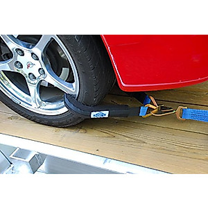 Mac's Tie-Downs 511658 Automotive Pro Strap Kit (4 Pack) - Black, 10,000 lbs Break Strength 2" W x 8' L Strap with Direct Hook End, 40" Axle Strap, Fleece Sleeve, Strap Wrap, (1) Canvas Storage Bag