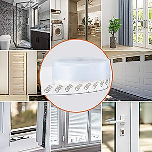 26 Feet Silicone Seal Strip,Door Weather Stripping Door Seal Strip Window Seal Silicone Sealing Tape for Door Draft Stopper Adhesive Tape for Doors Windows and Shower Glass Gaps (Transparent, 35MM)
