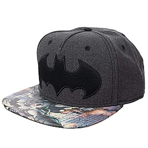 Batman Embriodered Logo Sublimated Bill Snapback Black