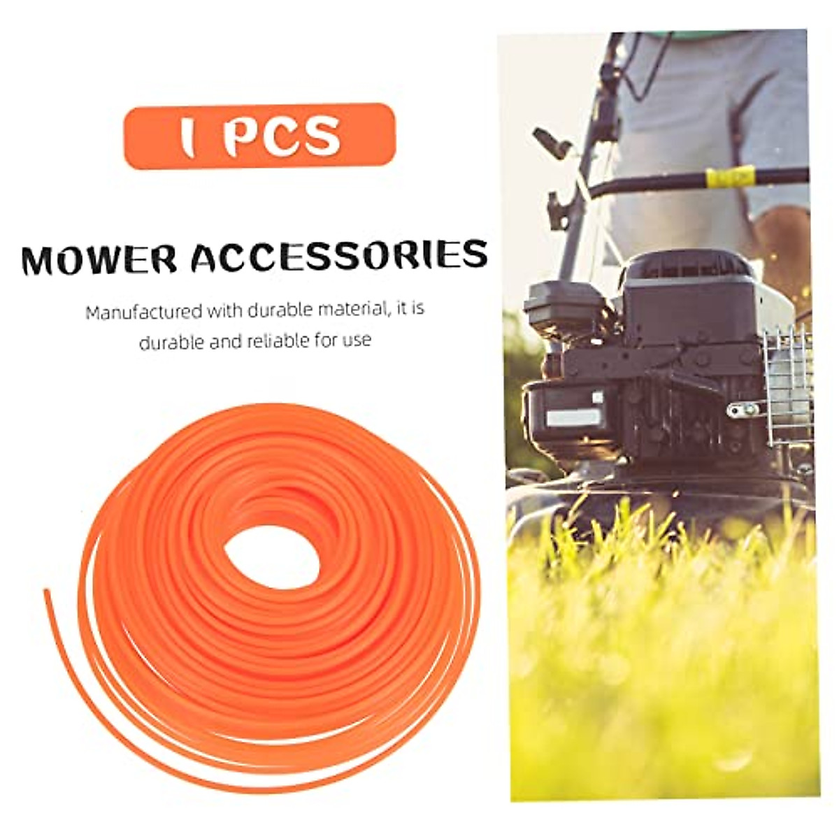 HANABASS Mowing line Grass Trimmer Wire Mower Accessories Brush Cutter line Trimmer line for Mower Garden Trimmer line Cordless Weed Wacker Brush Cutter Trimmer line Steel Wire Jagged