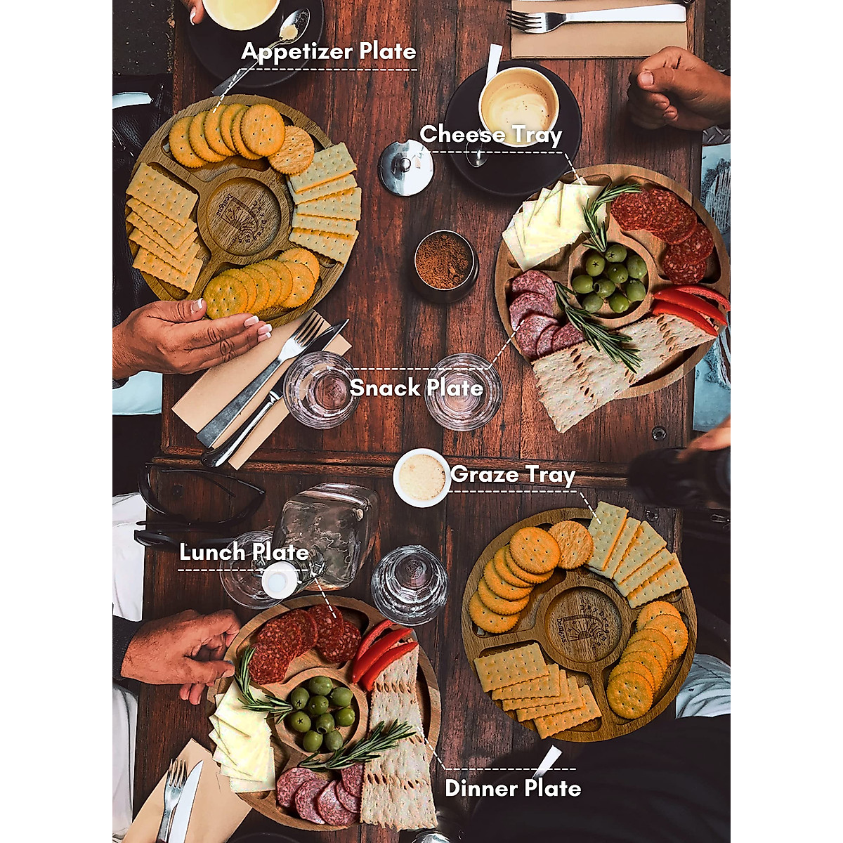 Daydreamer Designs Cheese Board Set (9” x 3/4”), Mini Charcuterie Boards – Acacia Wood, Cheese Boards Charcuterie Boards, - Charcuterie Board Gift Set– Mini Cheese Board, Small Cheese Board, 9in