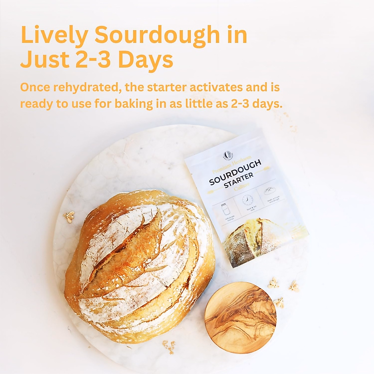 Better Bread Premium Heirloom Sourdough Starter Culture So Blessed Heirloom Style Freeze Dried Starter Culture for Baking Sourdough Bread | Perfect for Pancakes, Biscuits, Pretzels, & More | Non-GMO Prebiotic Artisan Bread | Made with Organic Ingredients