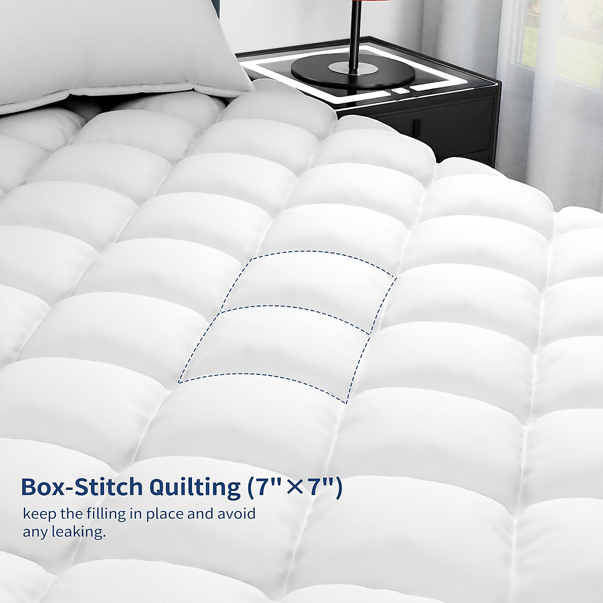 Sunflower Queen Mattress Pad, Hypoallergenic Cotton Mattress Cover, 18-22" Extra Deep Pocket Quilted Protector, Breathable&Noiseless