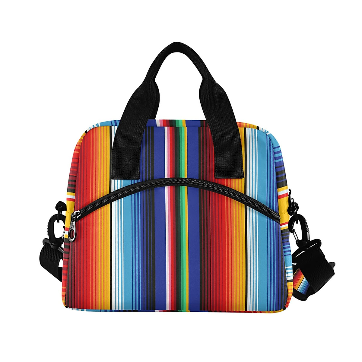 xigua Mexican Serape Stripes Lunch Bag Reusable Insulated Cooler Lunch Box Leakproof Lunch Tote Bag for Men Women Office School Work Picnic Travel,19 can