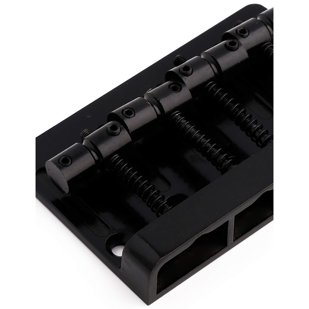 Metallor 4 String Bass Bridge Tailpiece Fixed Saddles for Electric Bass Guitar Jazz Bass or Precision Bass Black.