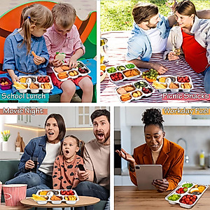 Stainless Steel Snack Containers with Lids - 3 Pack - 5 Compartments Bento Snack Boxes - Reusable Meal Prep Lunch Containers for Kids Adults - Divided Food Storage Containers for School Home Travel