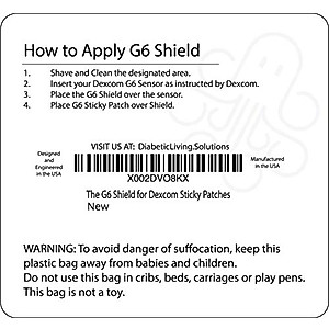 The Clear G6 Shield for Your Dexcom Over Patches Diabetic Accessory | Reusable and Washable | Great Gift for a Diabetic Child or Adult