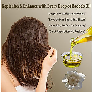 Bella Terra Oils - Baobab Oil 8 oz - Harness Baobab's Nutritional Legacy, Packed with Calcium & Potassium, A Luxurious Feel for a Supple Skin