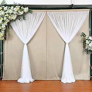 Champagne Tulle Backdrop Curtains for Baby Shower Party Wedding Photo Drape Backdrop for Photography Props Engagement Bridal Shower 10 ft X 7 ft