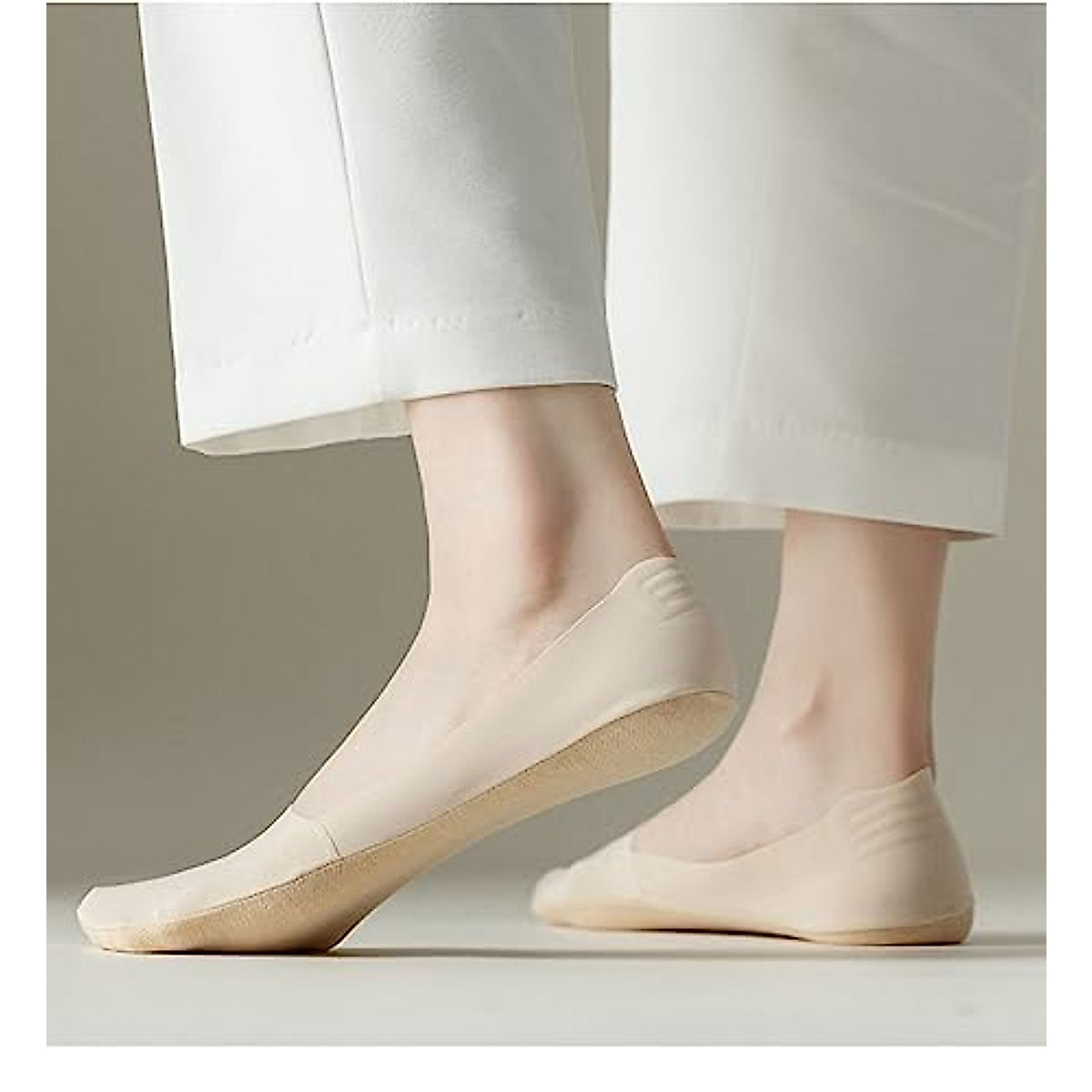 Women No Show Socks Ultra Low Cut Liner Socks Ice Feeling socks Nonslip Liner Invisible Flat Boat Thin Socks 6/8 pairs (6 pairs nude)