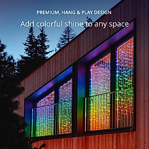 Twinkly Christmas Curtain Lights 210 RGB+W LEDs - App-Controlled, Sync with Music, Indoor & Outdoor Use, Compatible with Google Assistant, Amazon Alexa, Apple HomeKit, Bluetooth & WiFi Connectivity